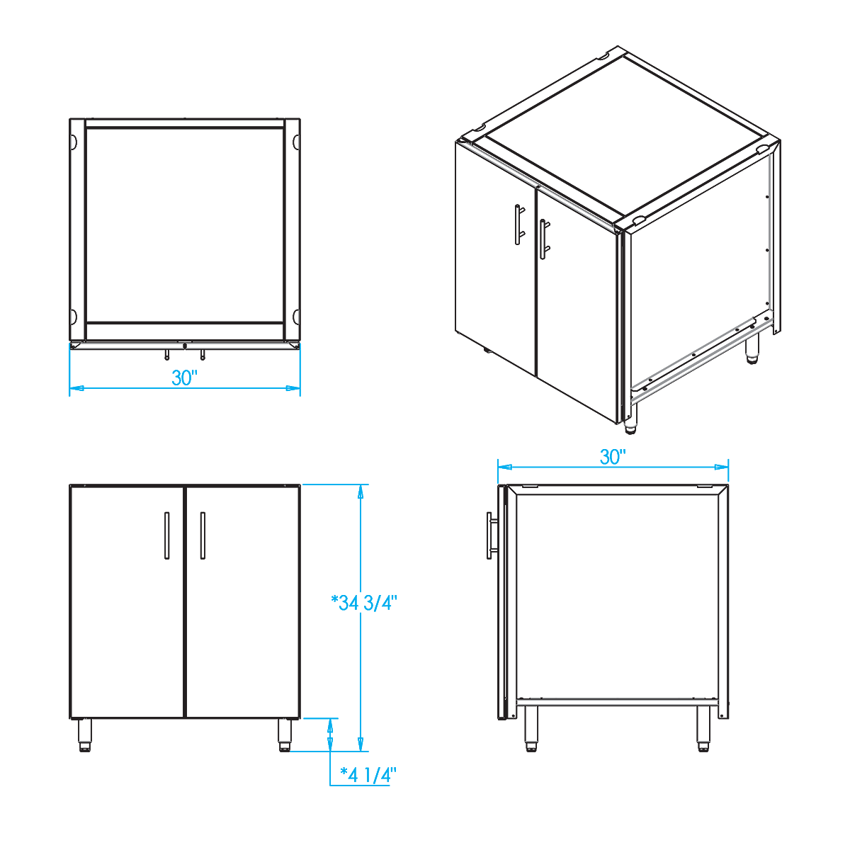 Signature 30-inch Storage Cabinet - 2 Doors | Kalamazoo Outdoor Gourmet