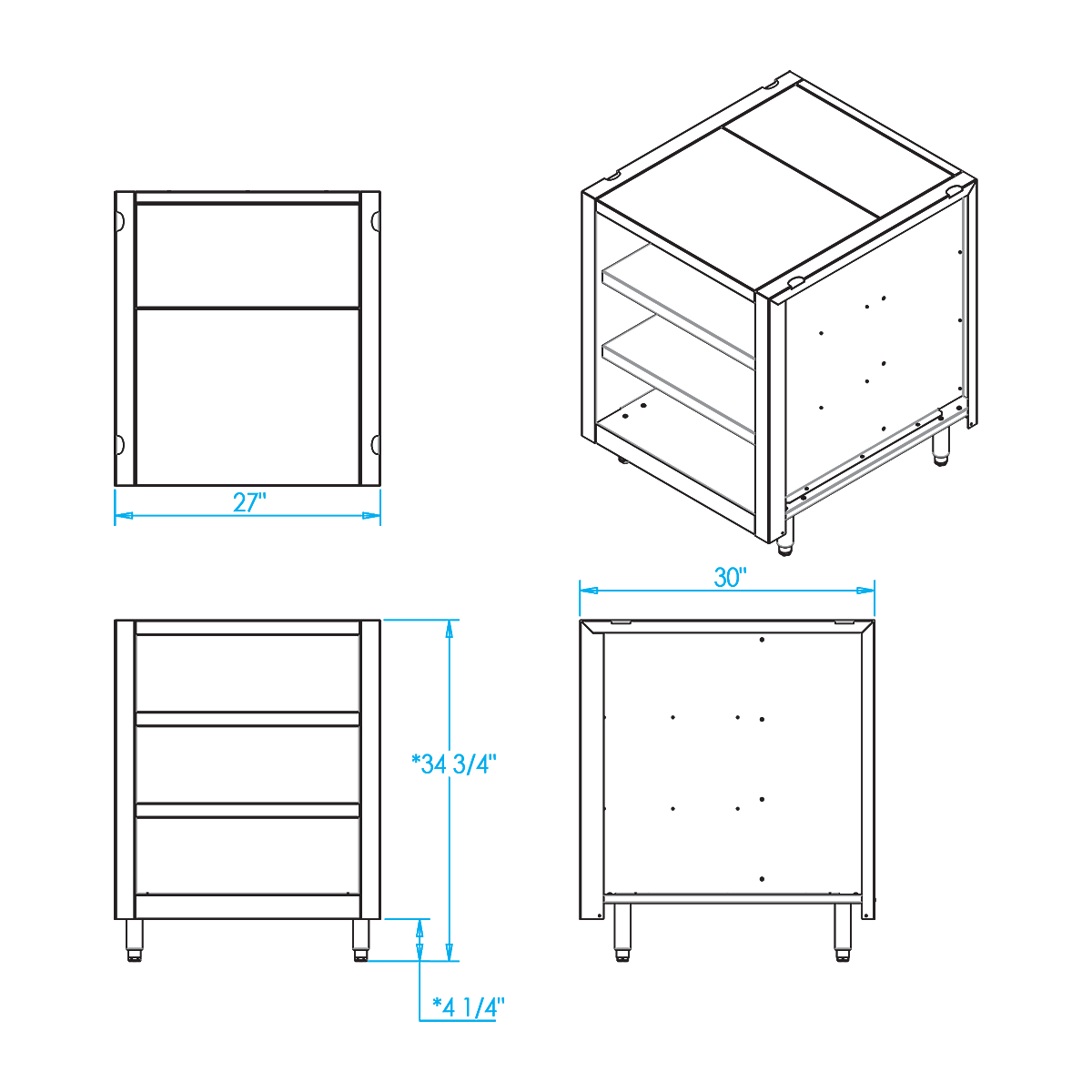 Signature 27-inch Open Shelf Cabinet | Kalamazoo Outdoor Gourmet